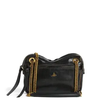 VIVIENNE WESTWOOD Medium Leather Shoulder Bag - Black