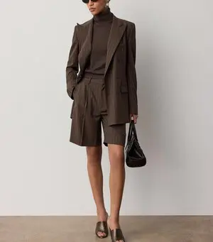 Ralph Lauren Wool Pinstripe Ramona Blazer