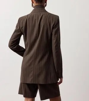 Ralph Lauren Wool Pinstripe Ramona Blazer