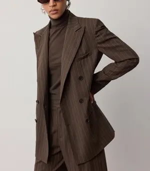Ralph Lauren Wool Pinstripe Ramona Blazer