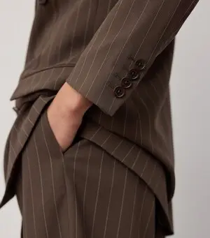 Ralph Lauren Wool Pinstripe Ramona Blazer