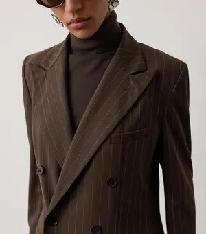 Ralph Lauren Wool Pinstripe Ramona Blazer