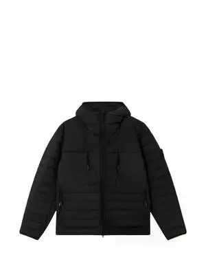 Stone Island Quilted Hooded Jacket - Black