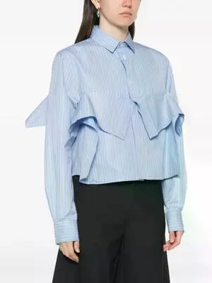 Sacai Striped Ruffled Shirt