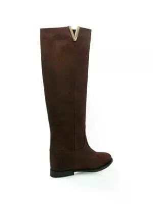 VIA ROMA 15 Logo-plaque Leather Boots