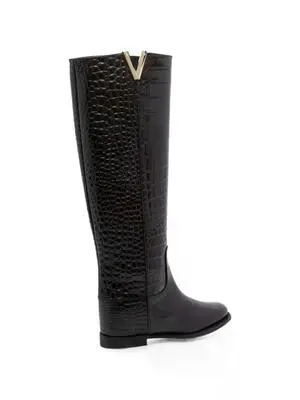 VIA ROMA 15 Croc-effect Vlogo Boots