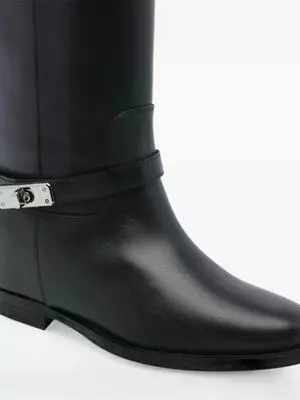 VIA ROMA 15 Padlock Leather Boots