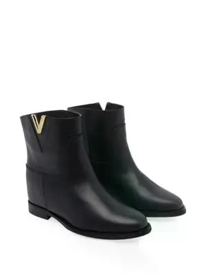 VIA ROMA 15 Logo-plaque Leather Ankle Boots