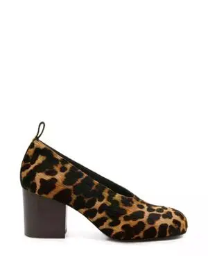AMI Paris Leopard Printed Cowhide Leather Pumps