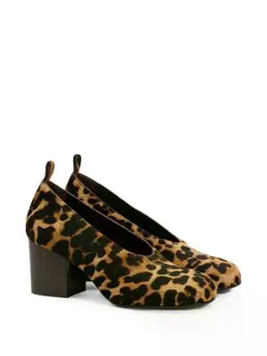 AMI Paris Leopard Printed Cowhide Leather Pumps