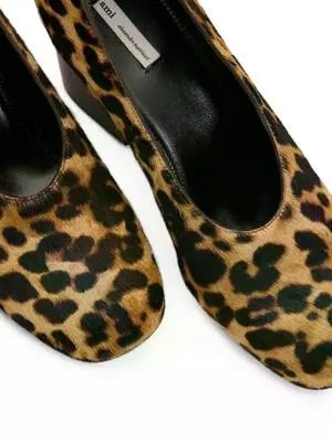 AMI Paris Leopard Printed Cowhide Leather Pumps