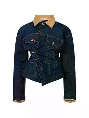 Dsquared2 Dark Urban Wrap Oversized Jean Jacket - Blue