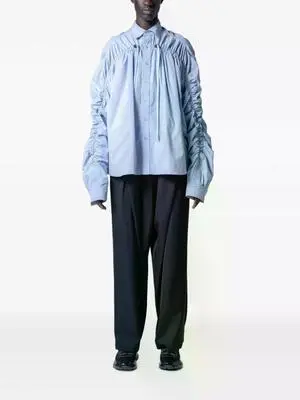 YOSHIOKUBO Ruched Drawstring Shirt - Blue