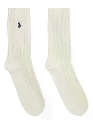 Polo Ralph Lauren Cable-knit Cotton Crew Socks