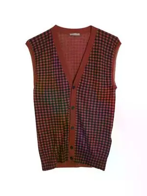 Bottega Veneta Gingham-check Cardigan Vest