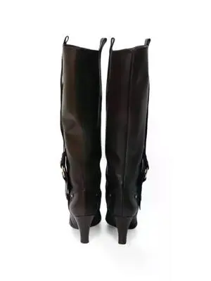 Celine Buckled Leather Boots