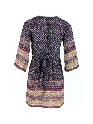 Sea Printed V-neck Mini Dress