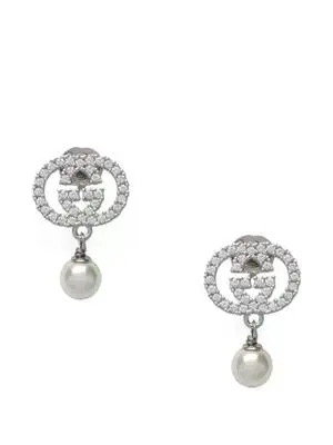 Gucci Interlocking G Pearl-pendant Earrings
