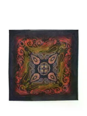 Etro Paisley-print Frayed Scarf - Blue