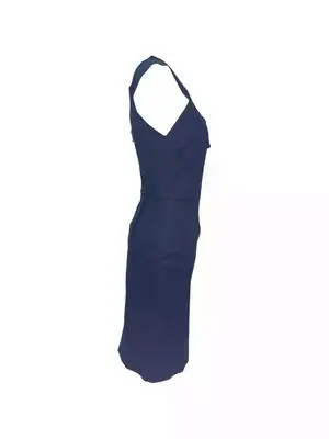 Roland Mouret V-neck Tailored Mini Dress - Blue