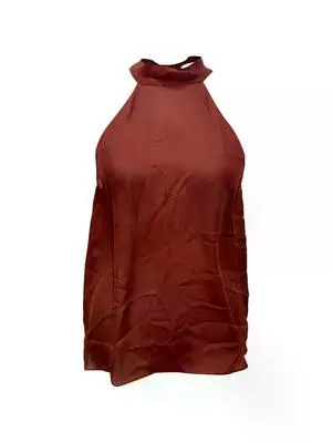 NILI LOTAN Alla Halterneck Top - Brown
