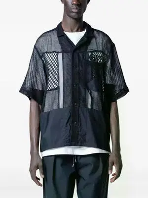 YOSHIOKUBO Patchwork Mesh Shirt