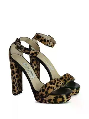 JIMMY CHOO Holly Animal-print Platform Sandals