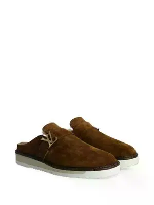 LOUIS VUITTON Suede Shearling Lined Mules