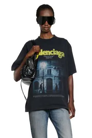 Balenciaga The Address Graphic Print Medium Fit T-shirt