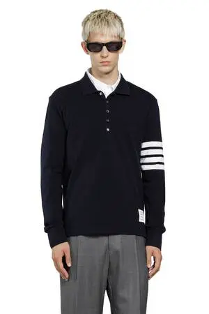 Thom Browne Cotton Piqué 4-bar Long Sleeve Polo