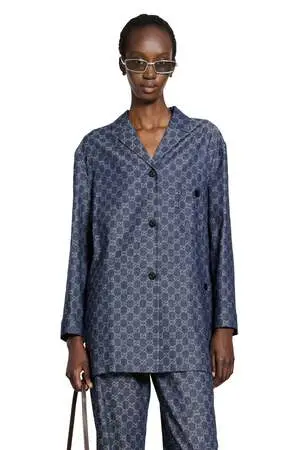 Gucci Gg Denim Jacket - Blue