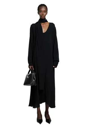 TOTEME Fluid Viscose Maxi Dress With Draped Scarf