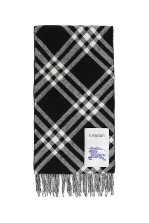 Burberry Check Cashmere Scarf - Black