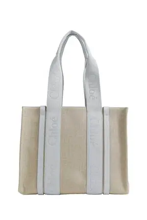 Chloé Woody Tote Bag In Linen