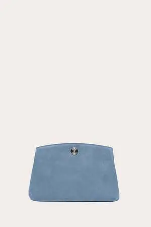 LIFFNER Pushlock Pouch In Denim Suede - Blue