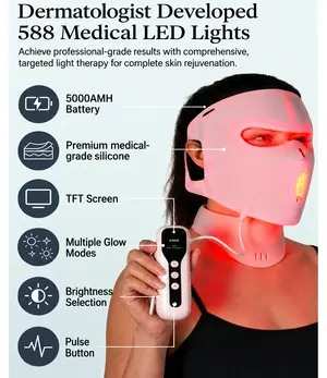 LOVERY 4d Led Light Therapy Face And Neck Set With Multiple Wavelengths - Pink