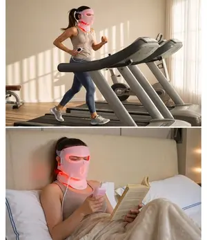 LOVERY 4d Led Light Therapy Face And Neck Set With Multiple Wavelengths - Pink