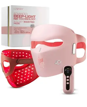 LOVERY 4d Led Light Therapy Mask With Near-infrared Light Anti Aging Skin Rejuvenation - Pink