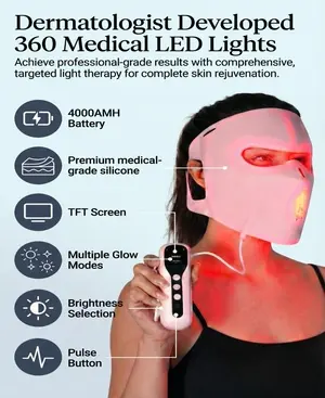 LOVERY 4d Led Light Therapy Mask With Near-infrared Light Anti Aging Skin Rejuvenation - Pink