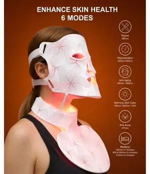 LOVERY Led Light Therapy Face And Neck Set With Multiple Wavelengths - White
