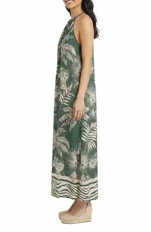 THE GOOD JOURNEY Printed Halter Neck Midi Dress
