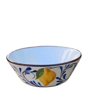 LES-OTTOMANS Ceramic Positano Lemons Cereal Bowl - Blue