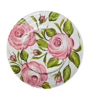 LES-OTTOMANS Ceramic The Roses Plate - Pink