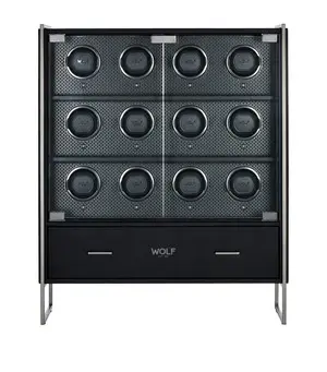 Wolf Axis 12-piece Watch Winder Cabinet - Black