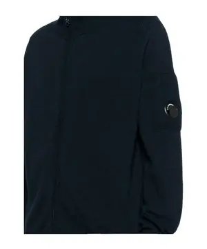 C.P. COMPANY Lens-detail Zip-up Cardigan - Navy Blue