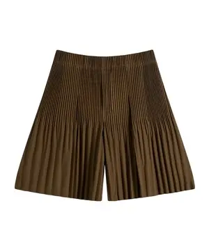 Issey Miyake Homme Plissé Pleated Shorts - Brown
