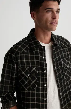 Ag Huston Plaid Cotton Western Shirt
