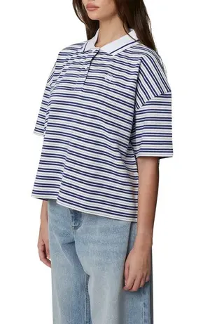 GOOD FOR NOTHING Short Sleeve Striped Polo