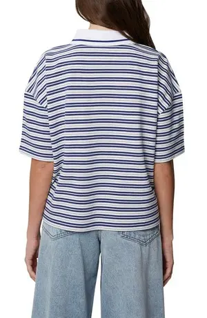 GOOD FOR NOTHING Short Sleeve Striped Polo