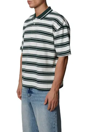 GOOD FOR NOTHING Boxy Fit Striped Polo